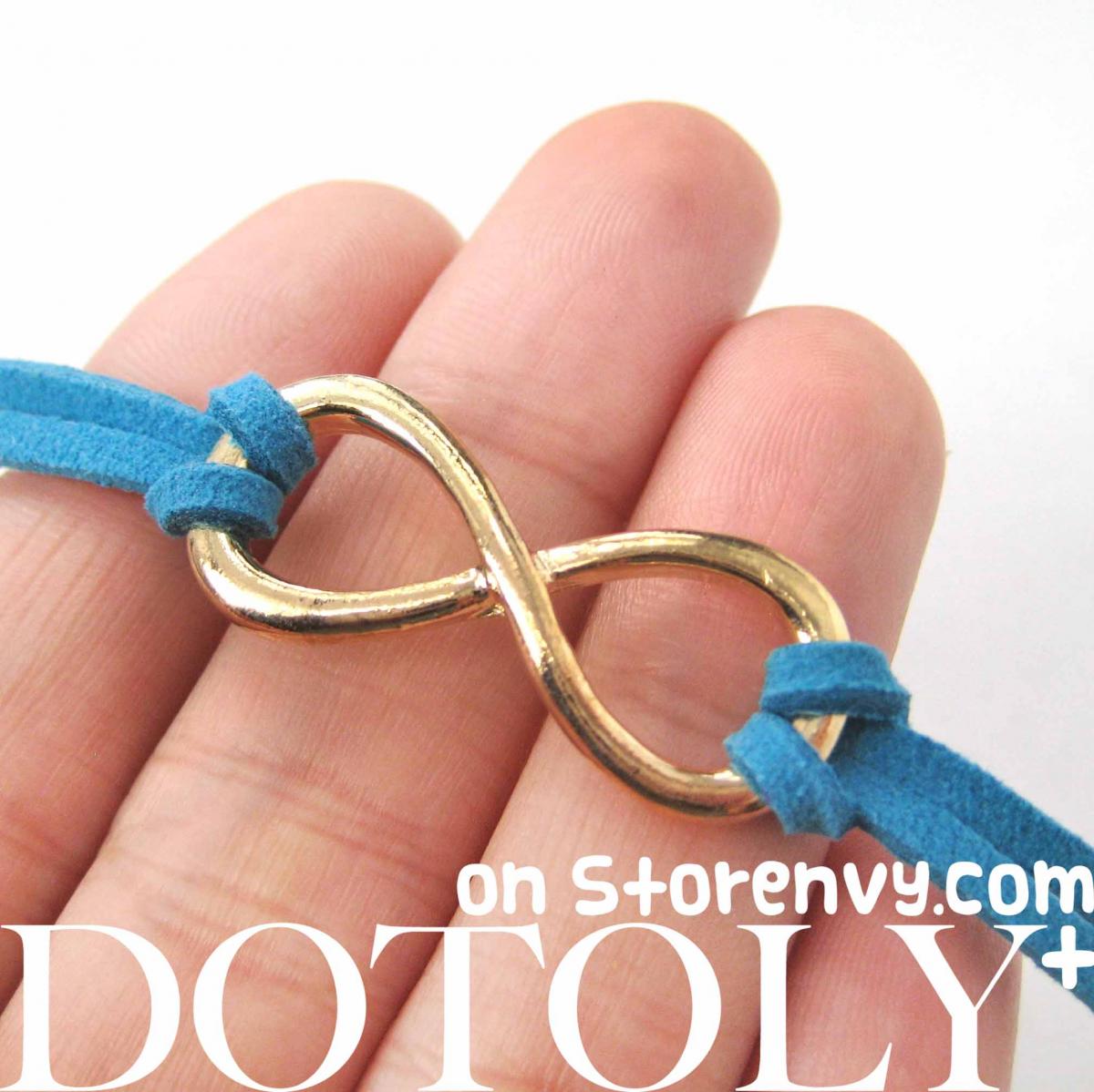Beautiful Infinity Loop Bracelet In Gold On Turquoise on Luulla