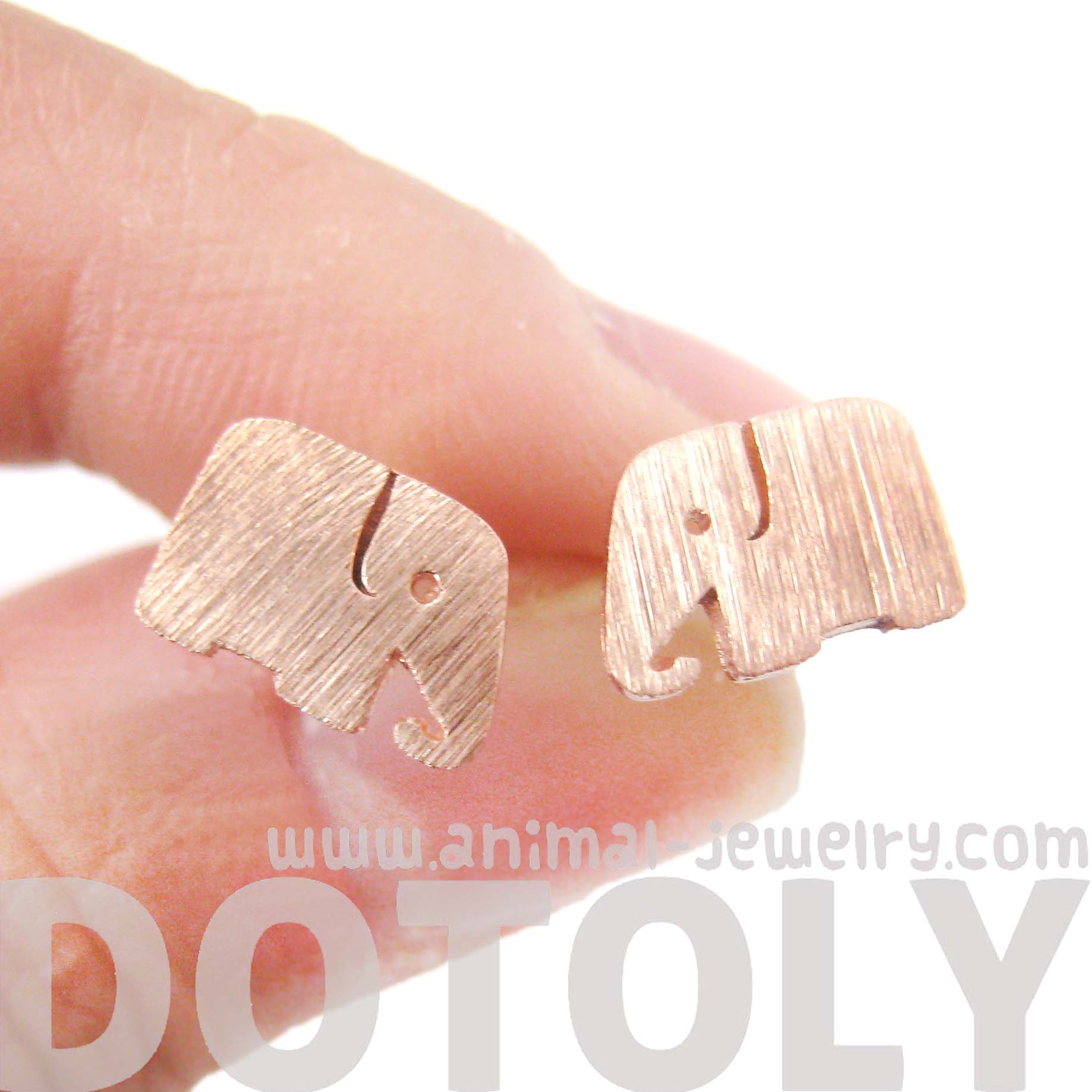 Cute Elephant Shaped Stud Earrings In Rose Gold | Allergy on Luulla
