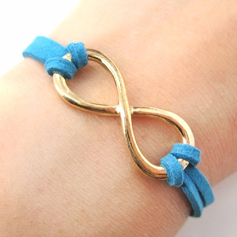 Beautiful Infinity Loop Bracelet In Gold On Turquoise on Luulla